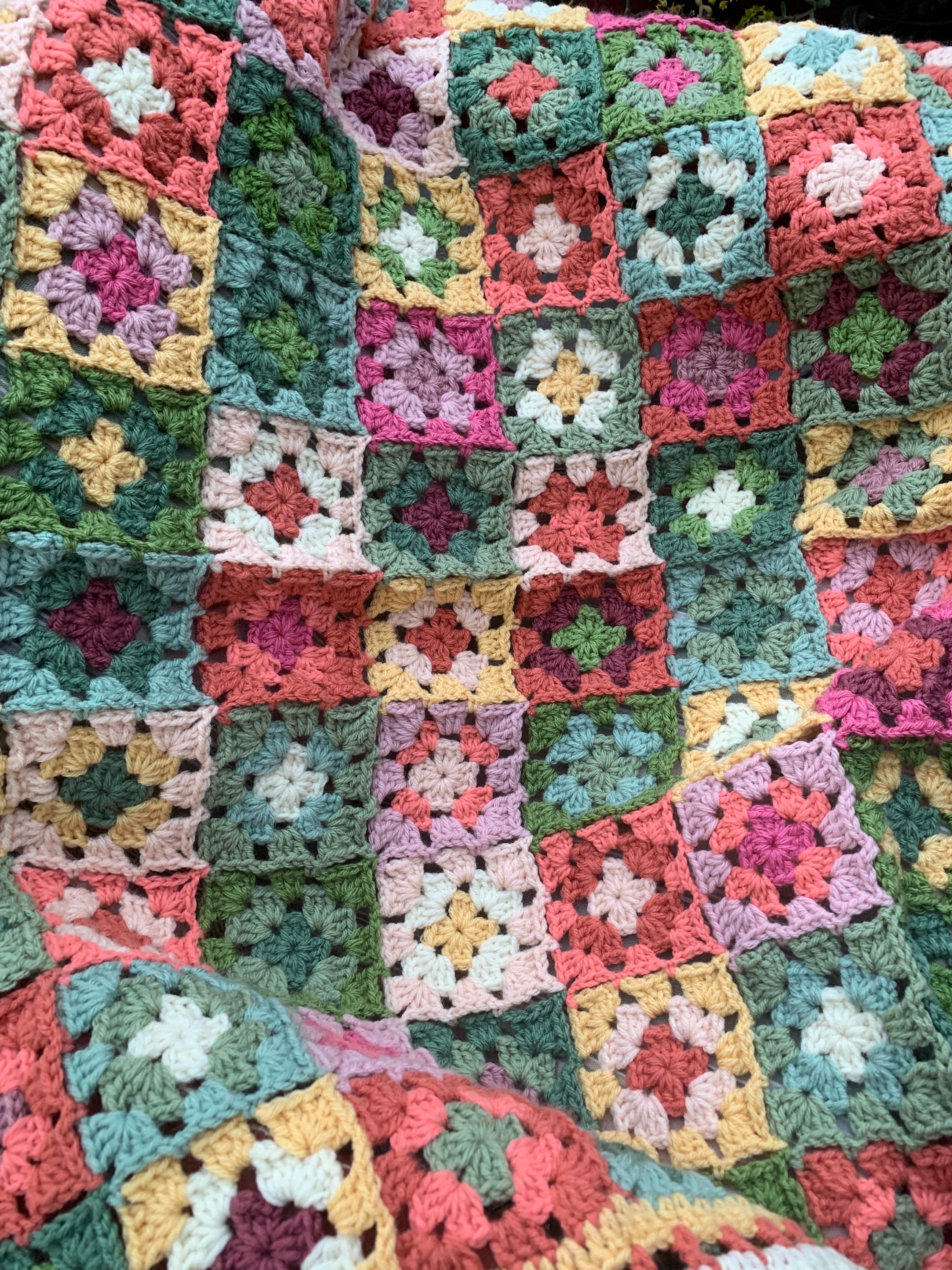 Handmade Granny Square Crochet Afghan: SPRING READY! Spring Pastel ...