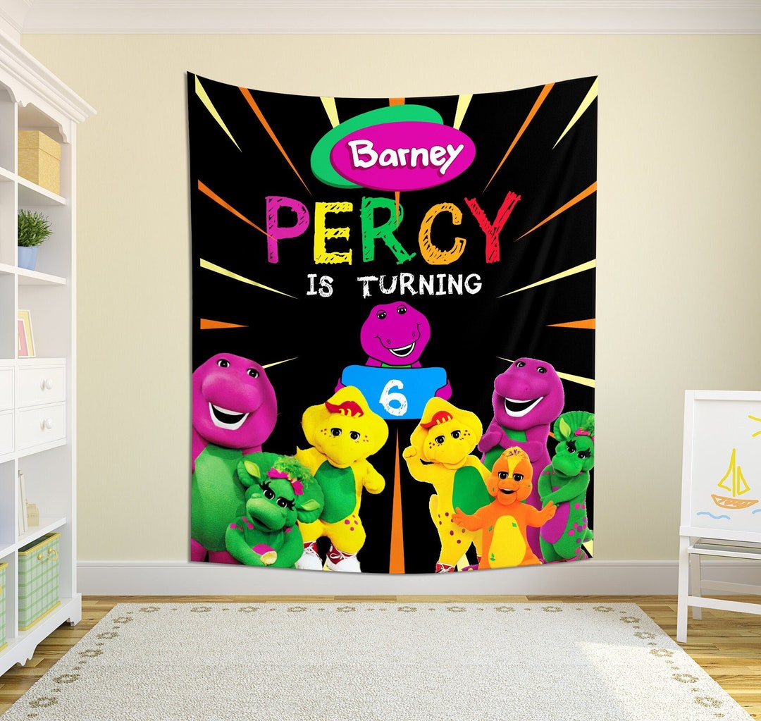 Barney Party Supplies, Printable Barney Backdrop, Barney Party, Barney ...