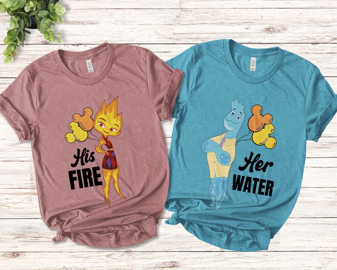 Disney Elemental Shirt, Elemental Movie Shirt, Fireboy & Watergirl Tee, Ember Wade Couple ...