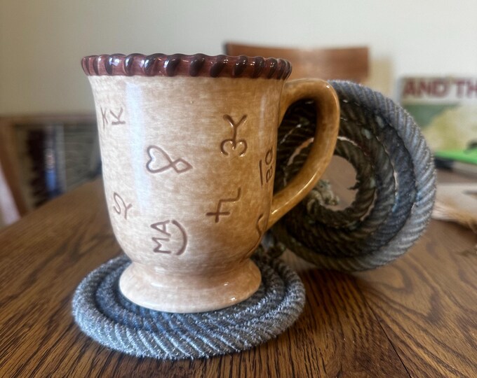 4 Piece Lariat Rope Coaster Set - Etsy