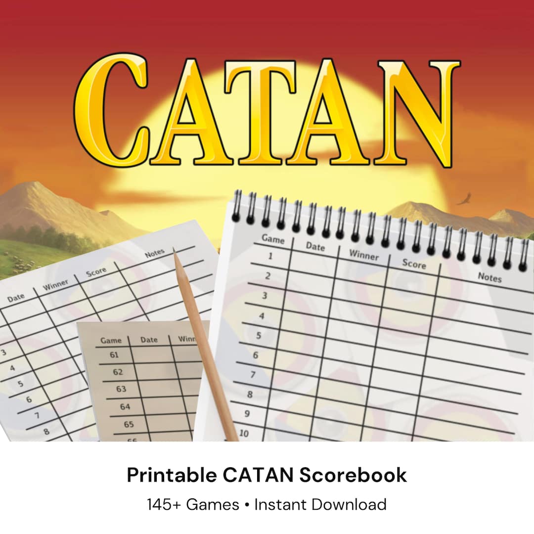 Printable Catan Scorebook: Record Winners, Scores, & Strategy an Essential Tool for Catan ...