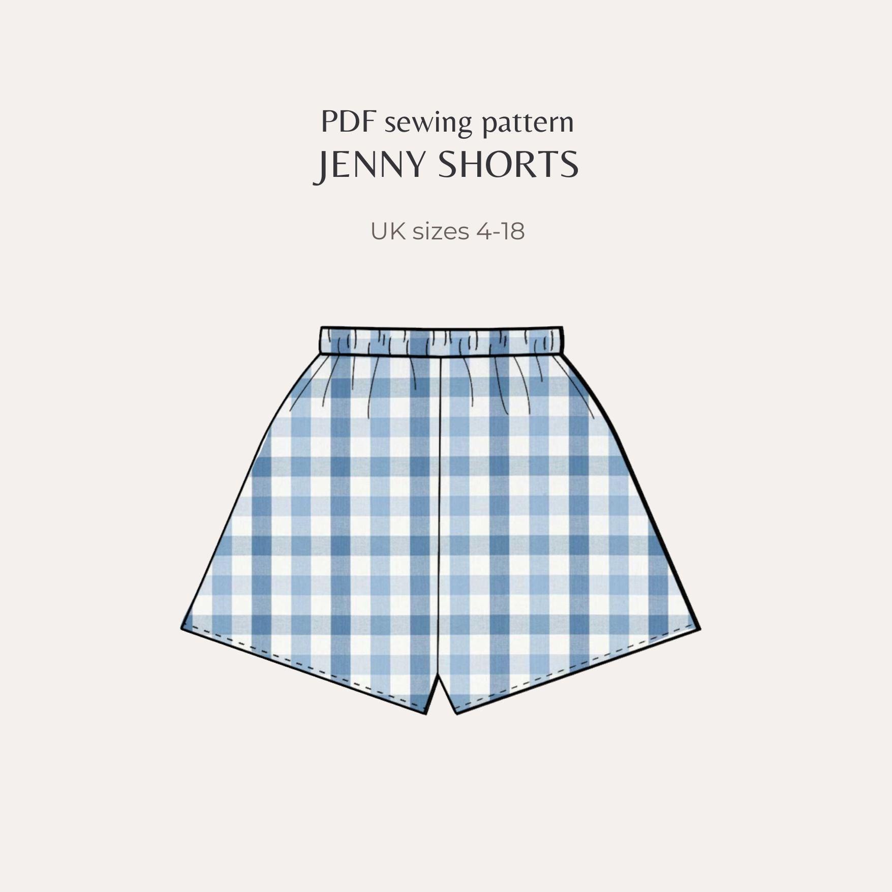 Womens High Shorts PDF Sewing Pattern Jenny Elasticated Waist Shorts - Etsy