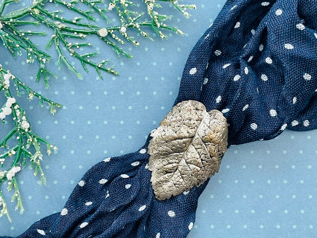 Vintage Silver Metal Leaf Scarf Clip: Woodland Theme - Etsy