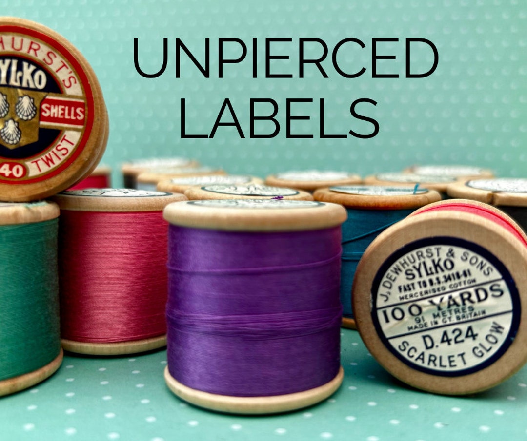 UNPIERCED LABELS - Vintage 40wt Sylko Wooden Cotton Reels/spools ...