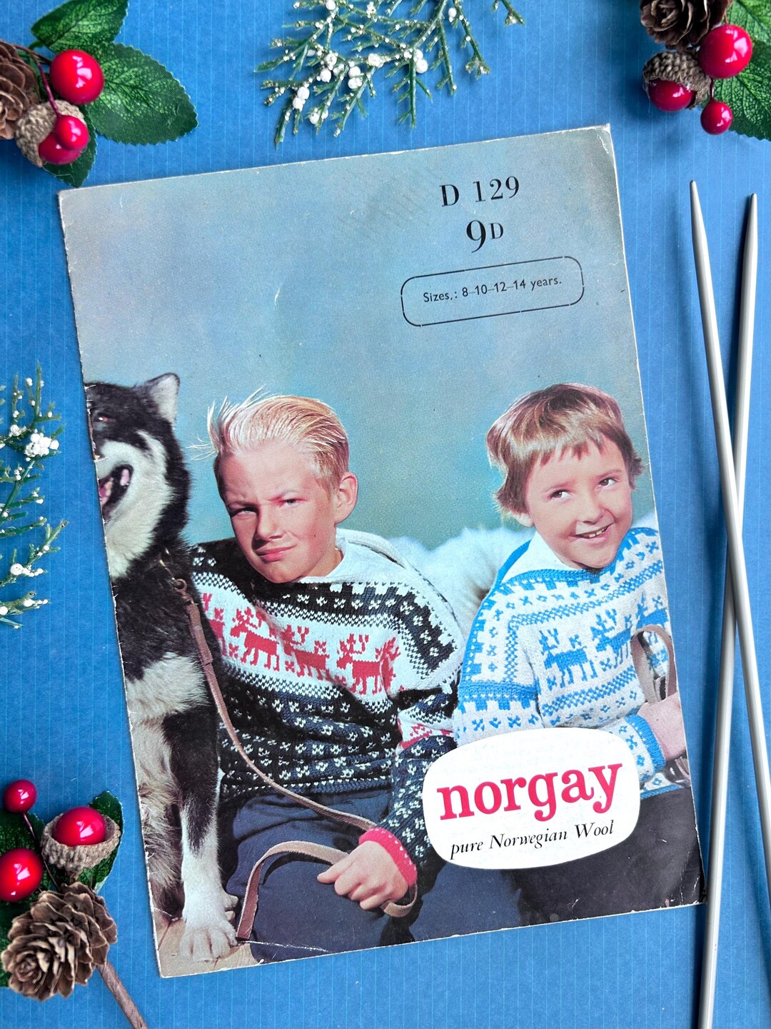 Vintage Reindeer Sweater Pattern, Norgay by Dale of Norway, 1950s ...