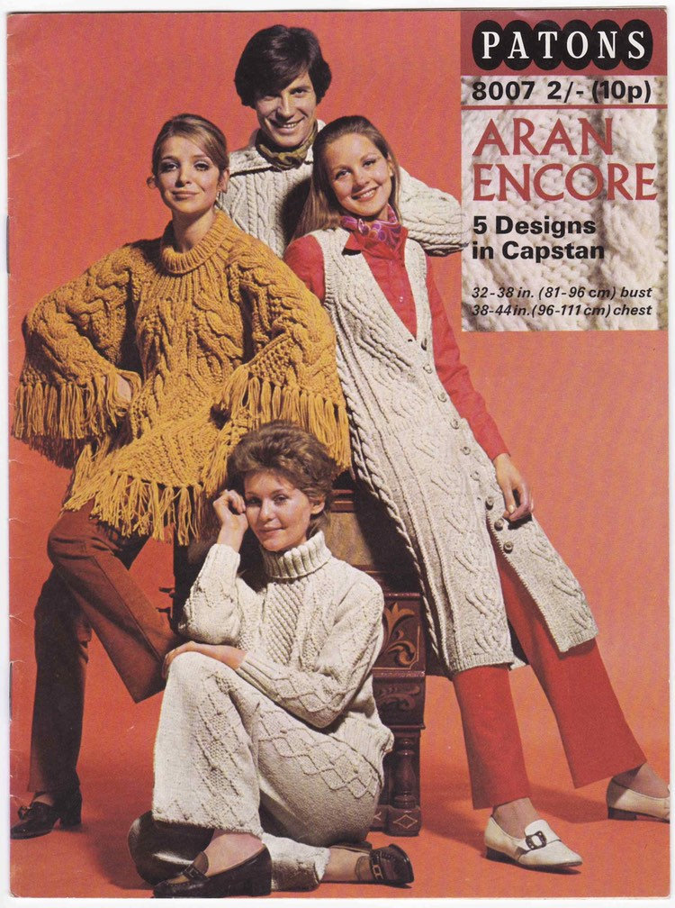 1970s Aran Knitting Pattern: Patons Cable Knit Garments - Etsy