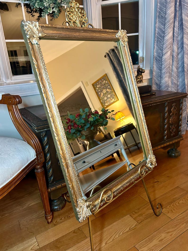 Vintage Gold Framed Mirror - Etsy