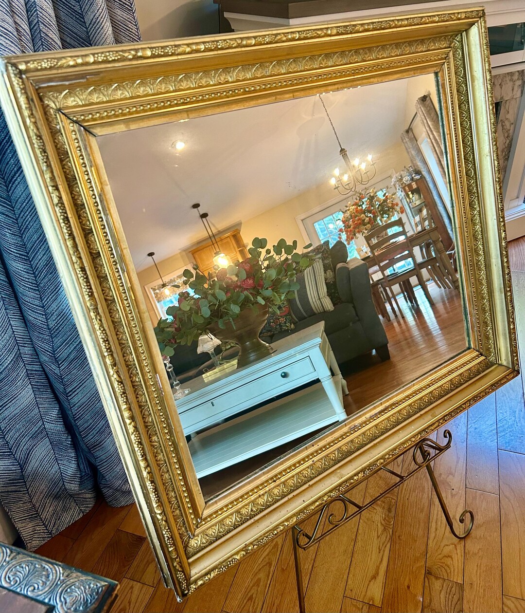 Exquisite Large Vintage Gold Gilt Mirror Carved Gold Rose Framed Wall ...