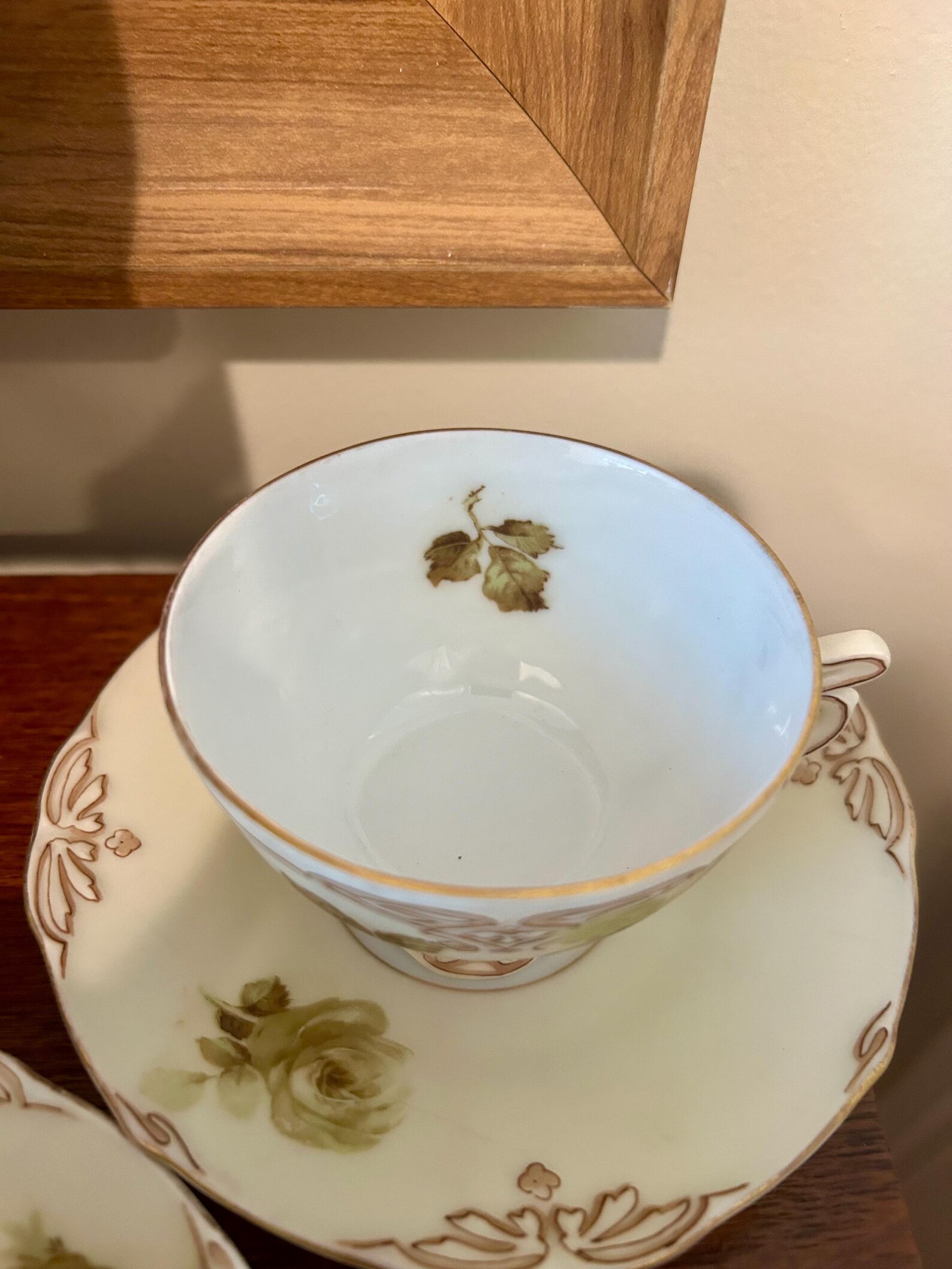 6 Piece Antique German Porcelain Tea Cup & Saucer Set - Hermann Ohme ...