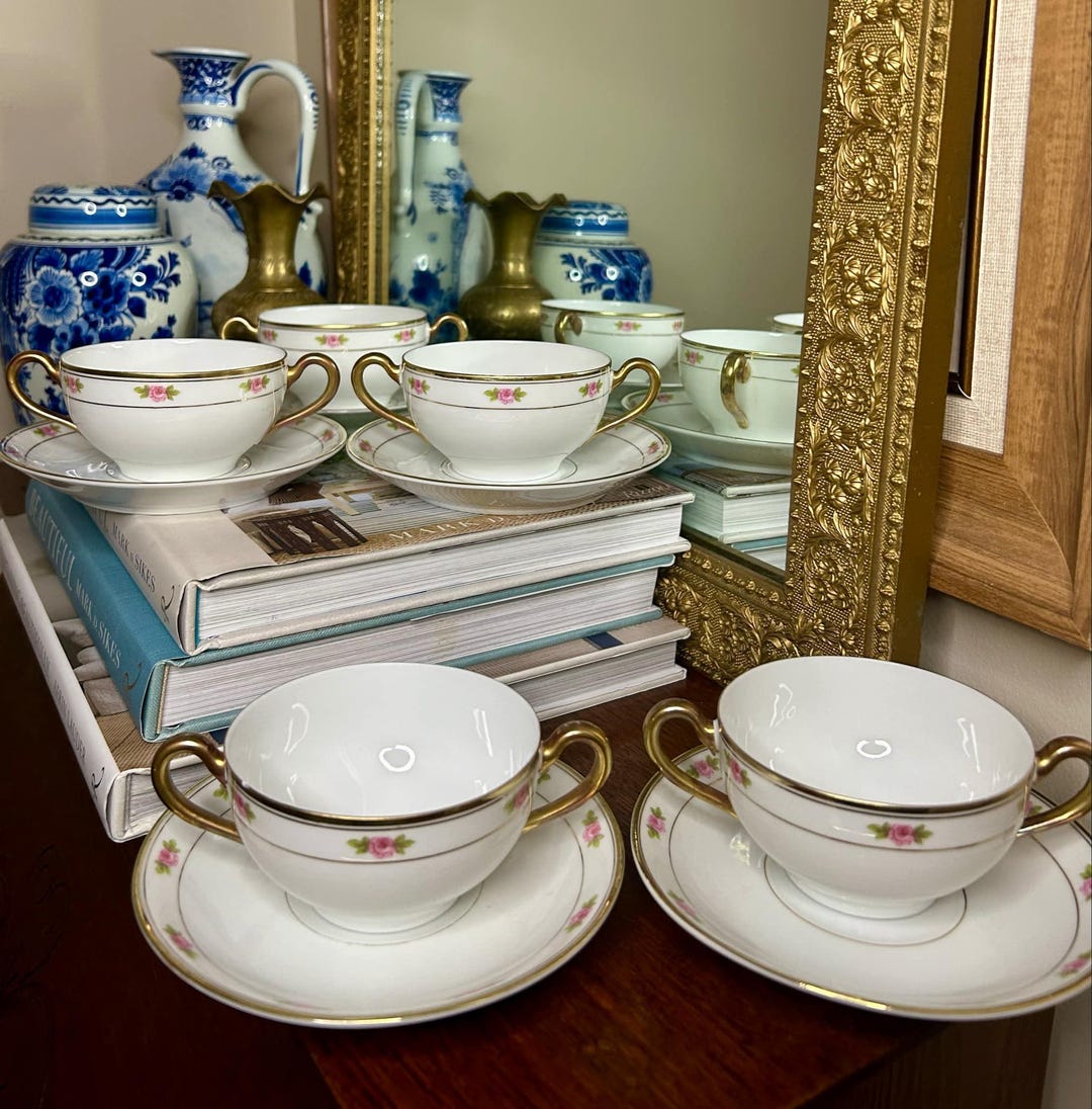 Vintage Zeh Scherzer Bavaria Porcelain 1930s 10 Piece Cup and Saucer ...