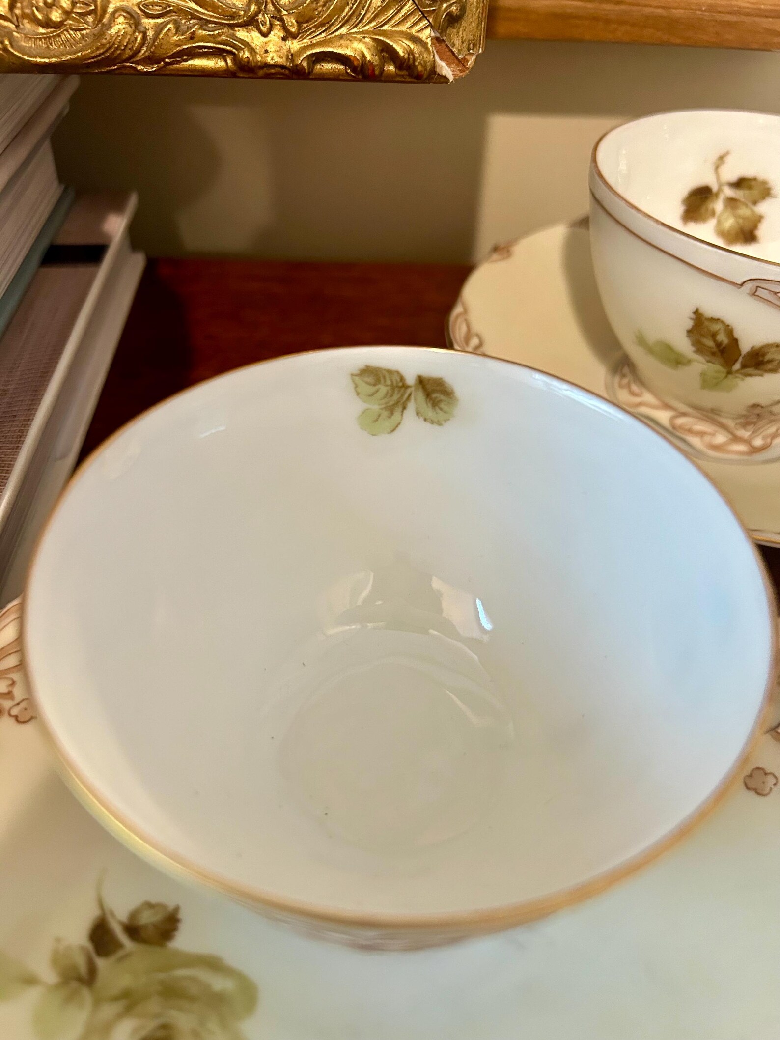 6 Piece Antique German Porcelain Tea Cup & Saucer Set - Hermann Ohme ...