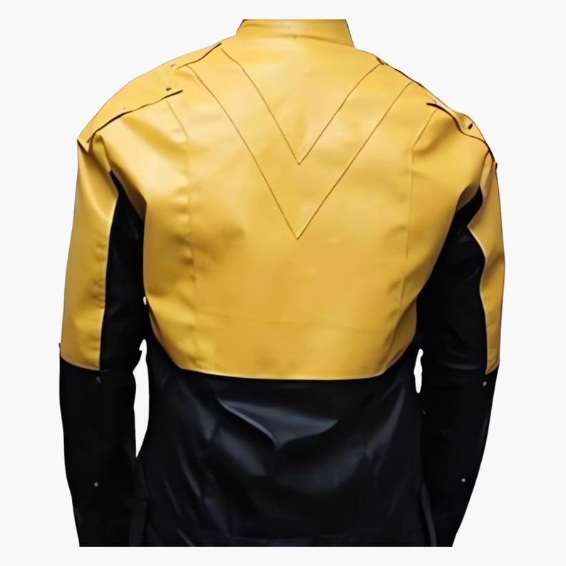 Black and Yellow Leather Jacket, Men's Leather Jacket, Reverse Flash ...