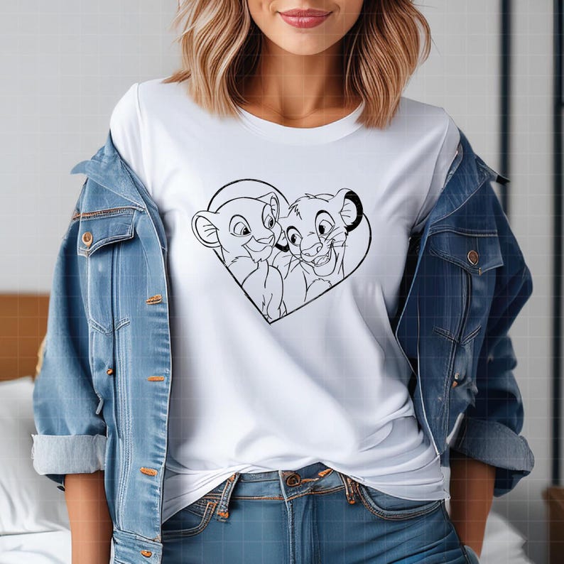 2086 - Corazón de Simba y Nala SVG, EPS, PNG - Clipart vectorial de ...