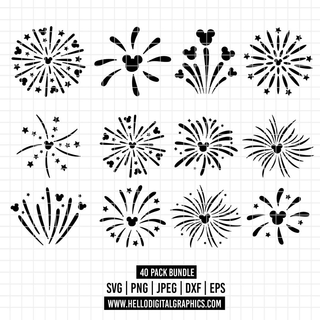 1955 - Disney Fireworks Mega Pack Bundle SVG, PNG - Disney Fireworks ...