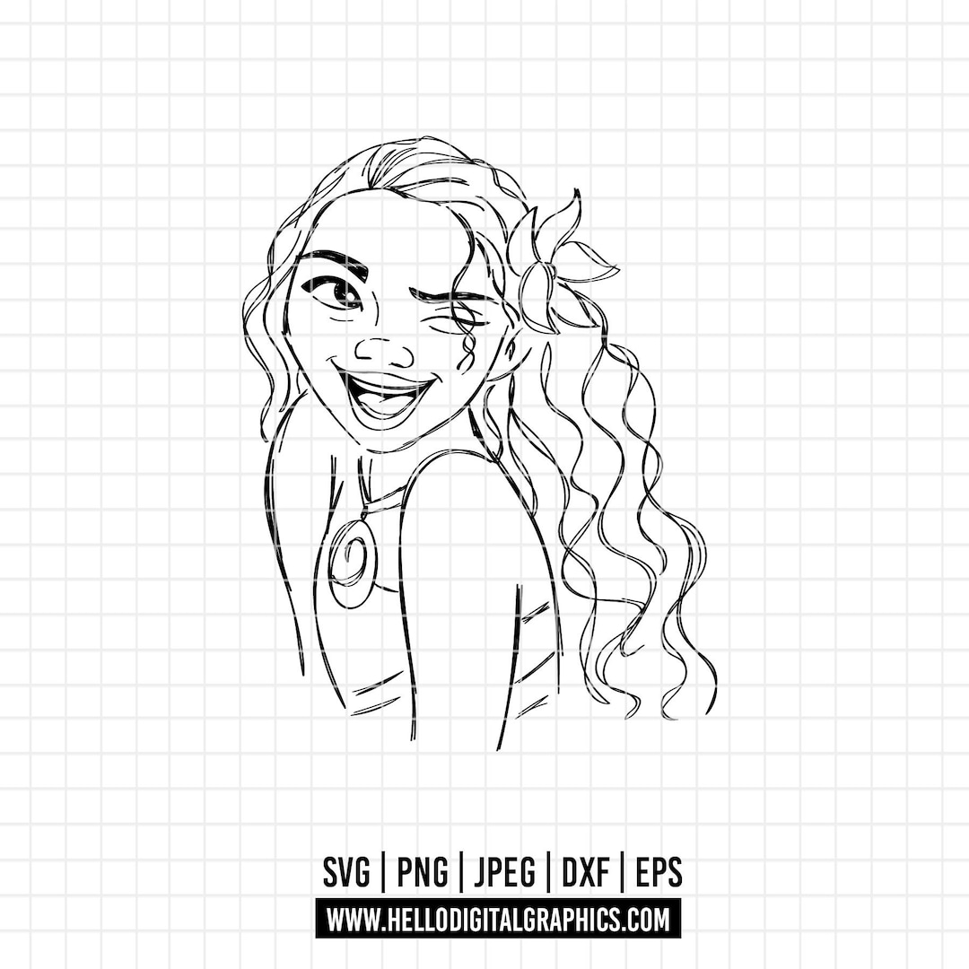 1961 - Moana outline SVG, EPS, PNG- Moana clipart vector. Moana line ...