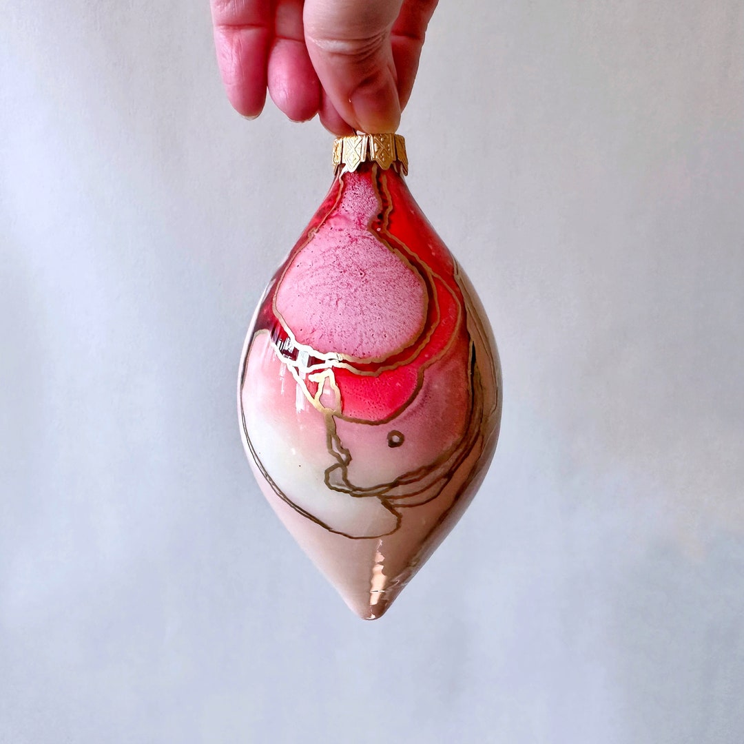 Glass Christmas Ornament Colorful Hand Painted Holiday Decoration - Etsy