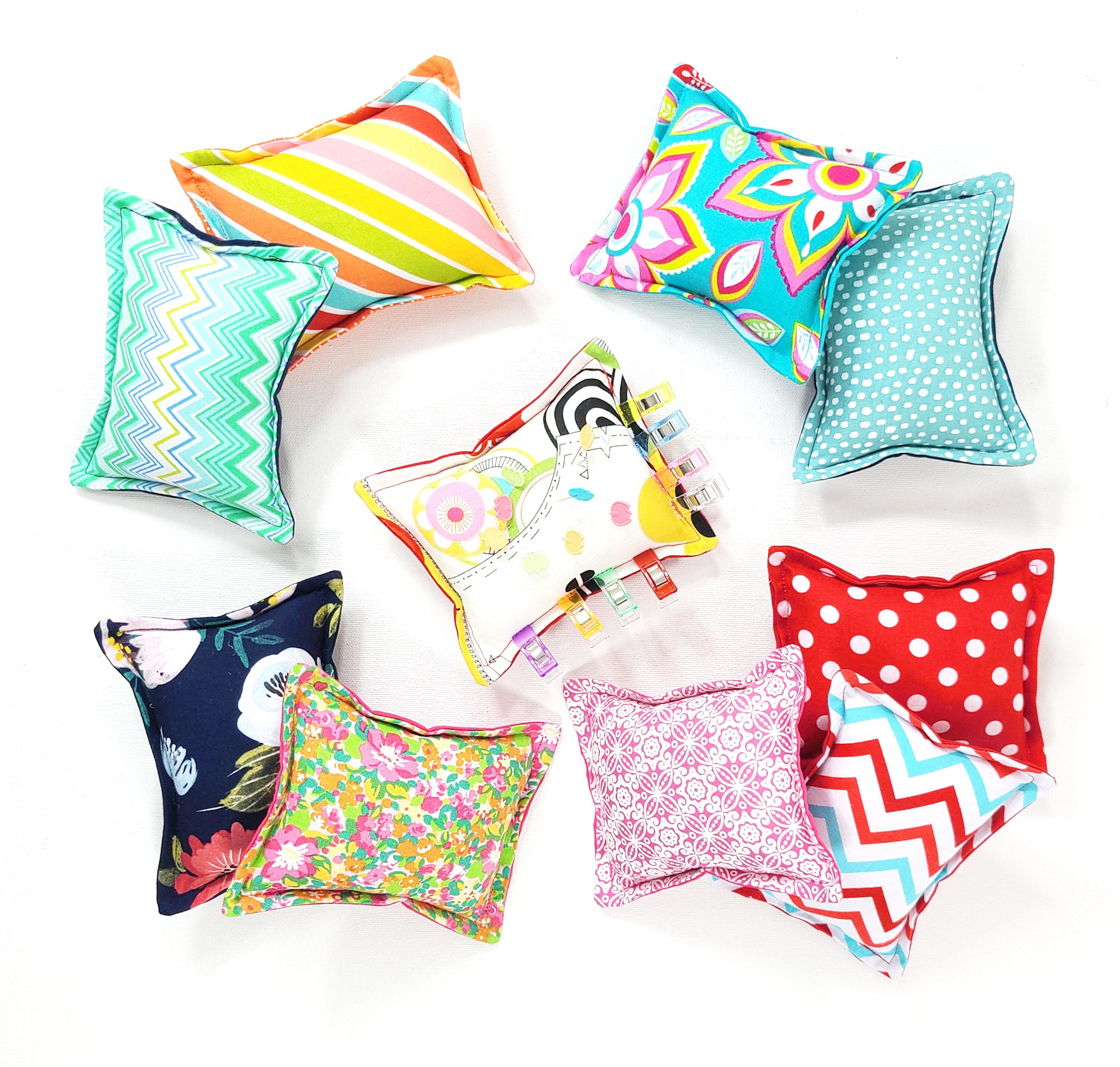Fabric Clip Pin Cushion - 8 Fabric Clips - Sewing Supplies - Pin ...