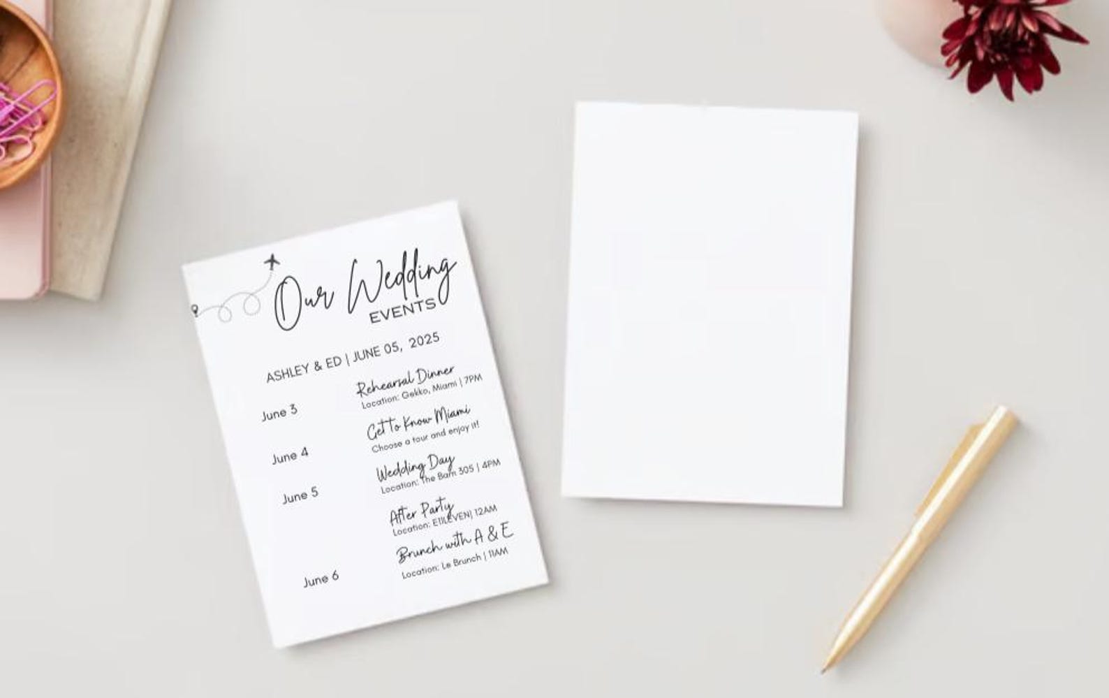 Wedding Events Customizable Template, Black and White Wedding Events ...