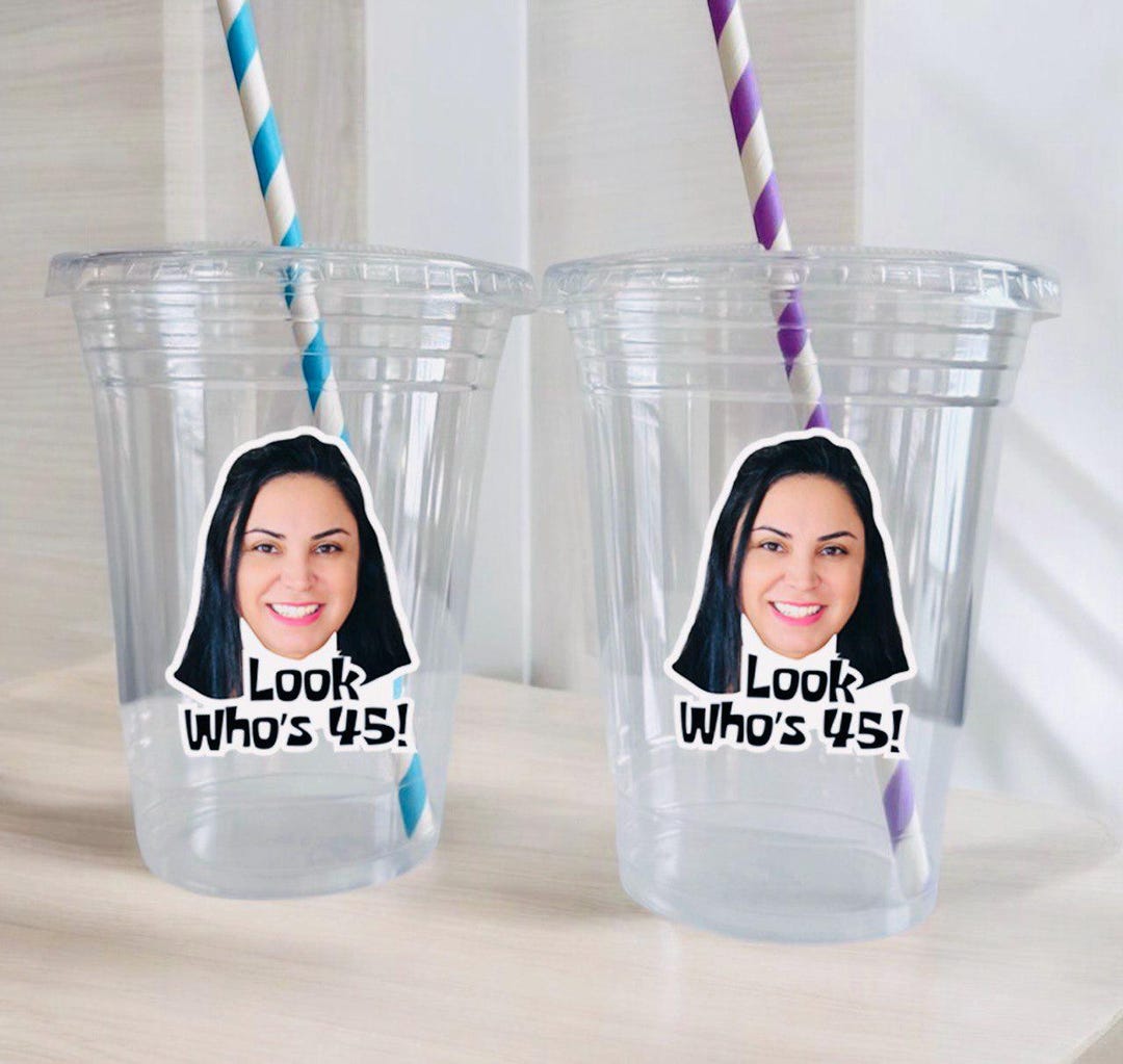 Custom Face Birthday Cups – Personalized Party Favors, Disposable ...