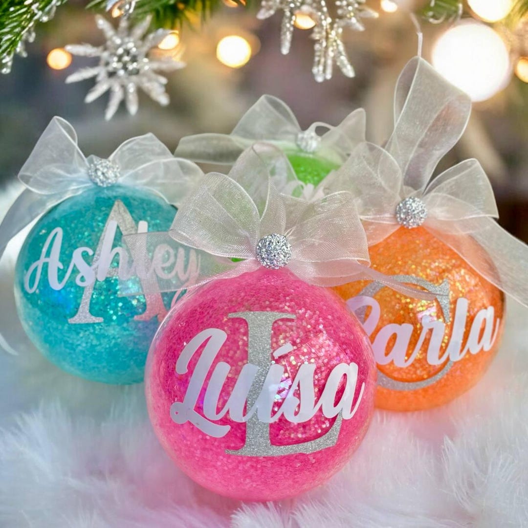 Personalized Christmas Ball Ornaments, Name Christmas Ornaments ...