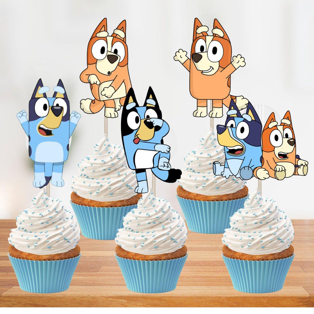 Bluey Cupcake Toppers Bluey Party Decorations Bluey Birthday Set of 10 ...