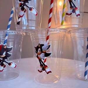 Sonic Birthday Party Cups - Themed Disposable Favors With Straws - Etsy