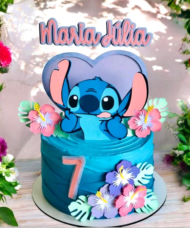 Stitch Cake Topper Stitch Birthday Stitch Decor Personalized Stitch ...