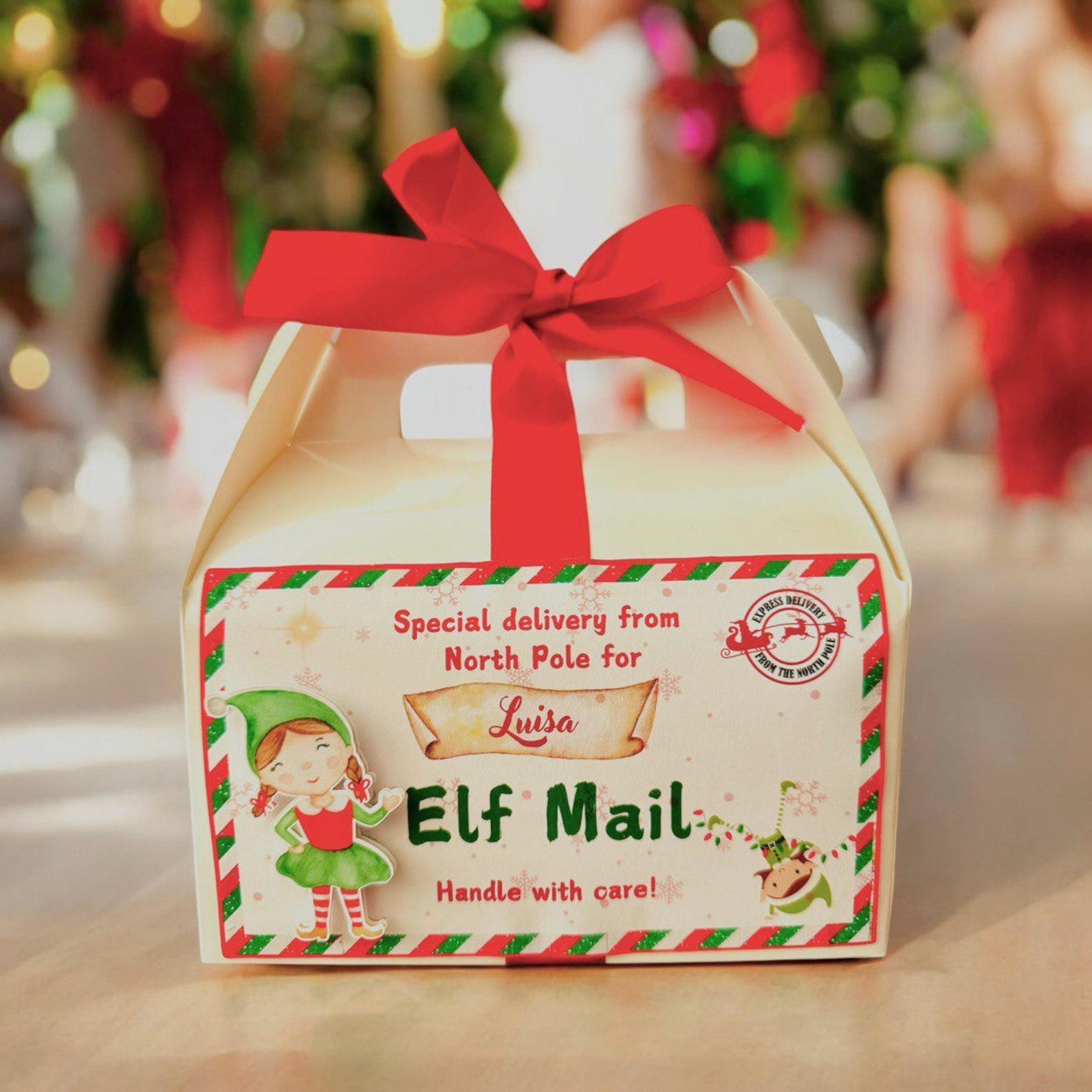 Personalized Elf Mail Gable Box, Christmas Favor Box - Etsy