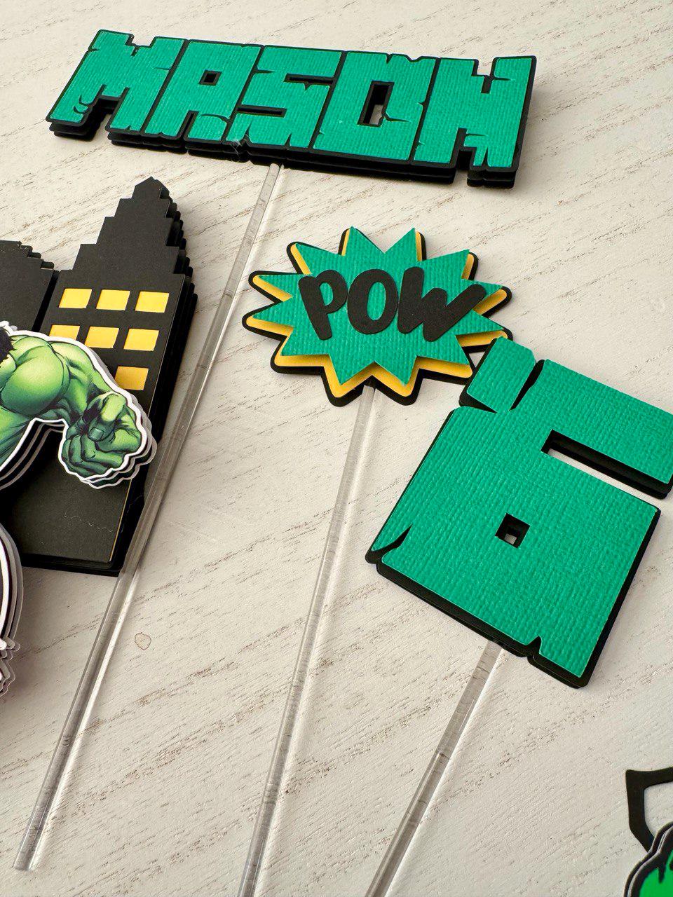 Personalized Hulk Cake Topper, Superhero Birthday Party Decoration - Etsy