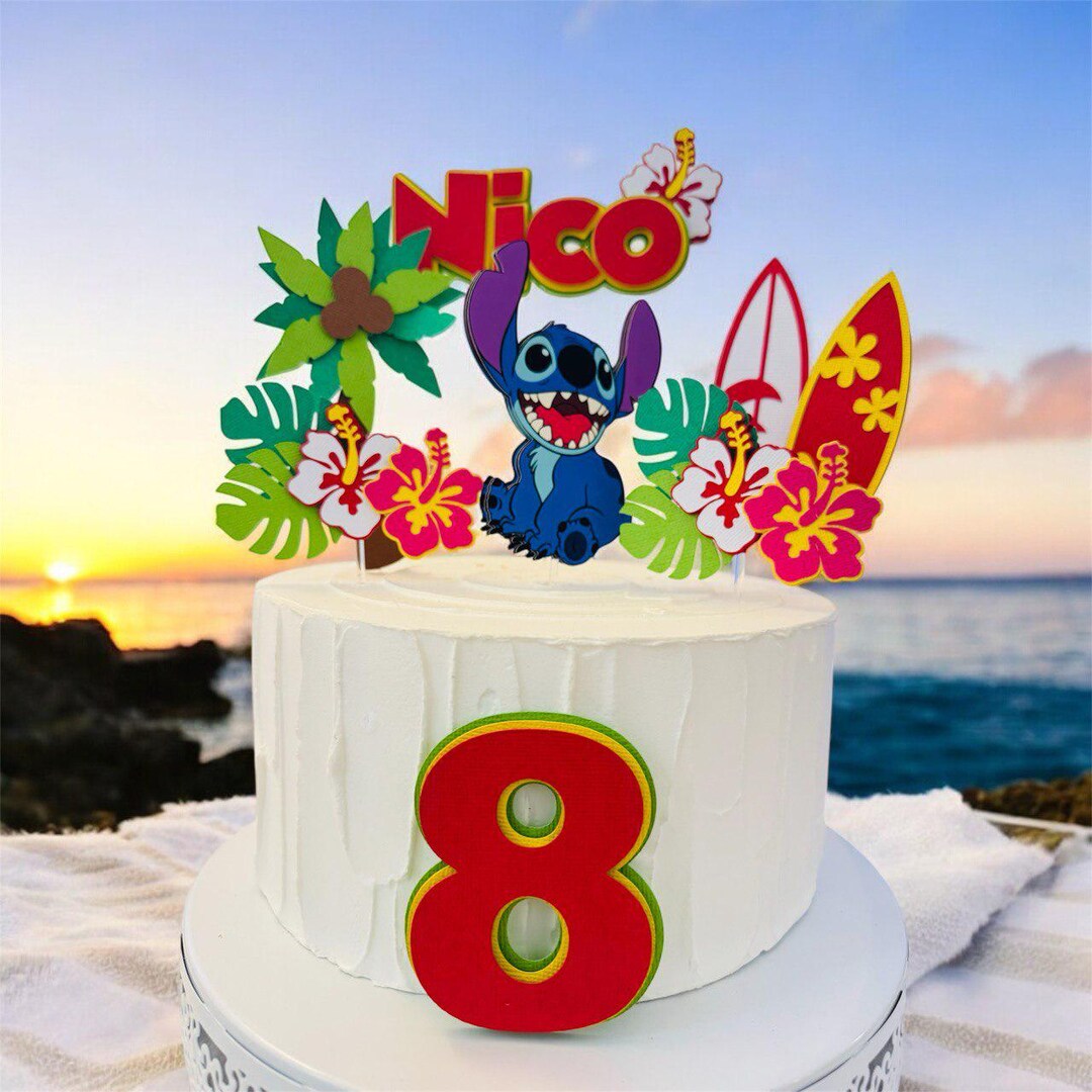 Stitch Cake Topper - Stitch Birthday - Stitch Decor - Personalized ...