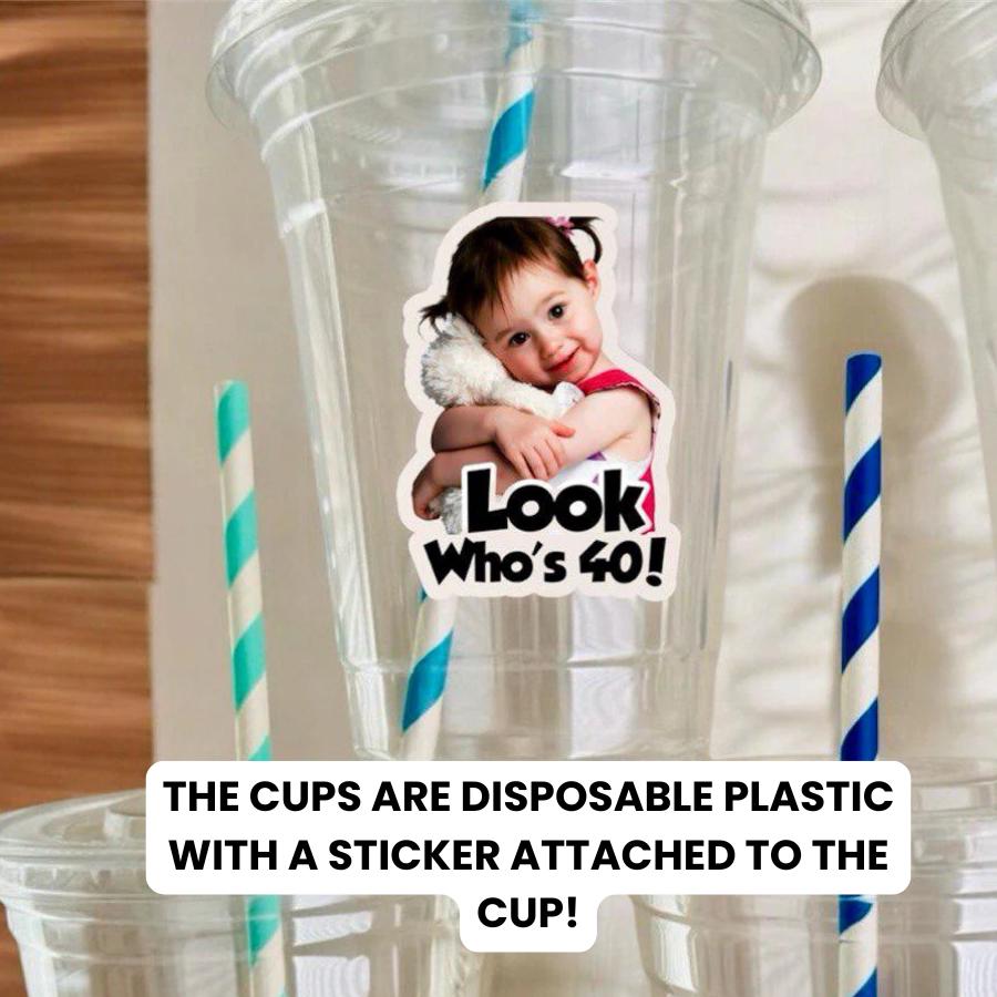 Custom Photo Birthday Cups – Personalized Party Disposable Cups - Etsy