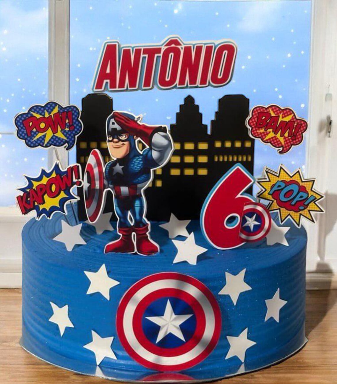 Personalized Captain America Birthday Cake Topper - Etsy