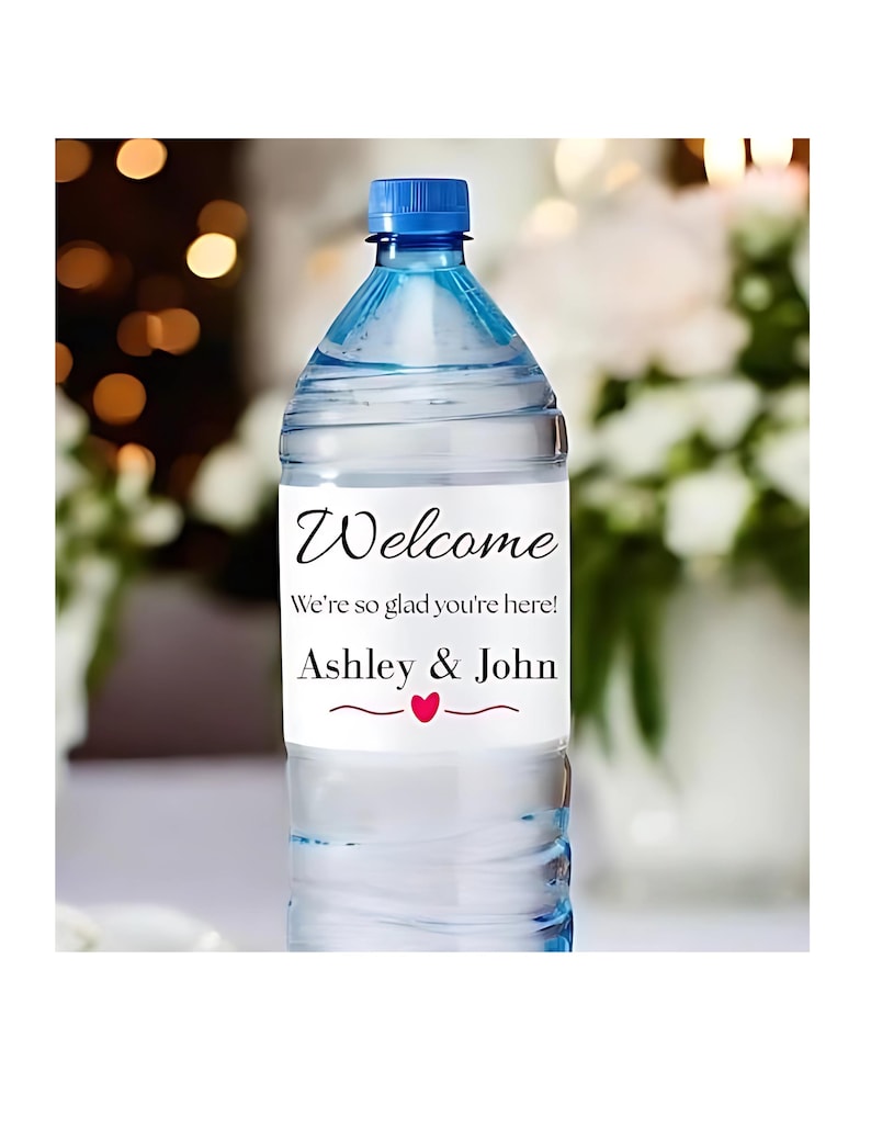 Personalized Wedding Water Bottle Labels - Waterproof Vinyl Stickers - Etsy