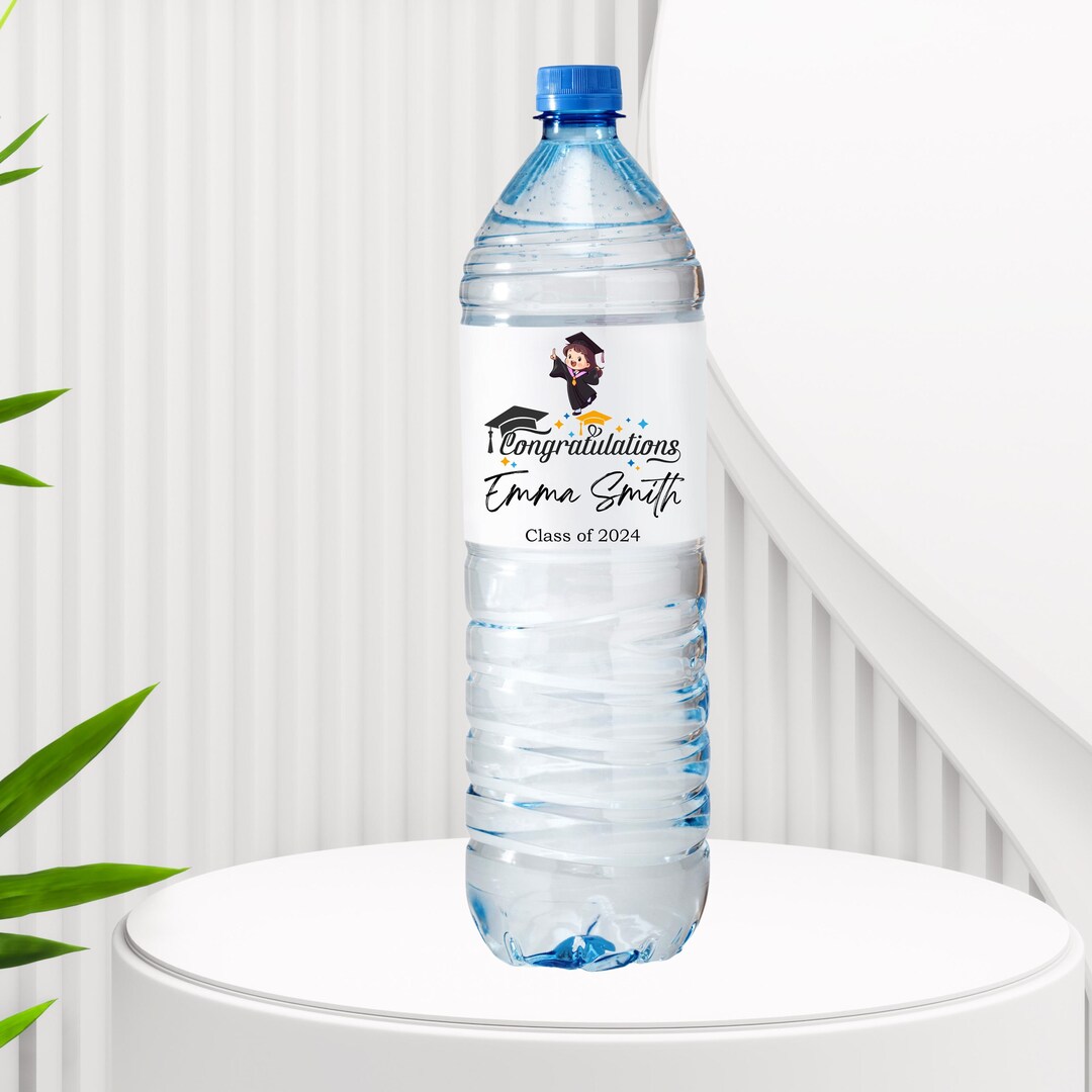 Custom Graduation Water Bottle Labels – Waterproof Party Stickers - Etsy