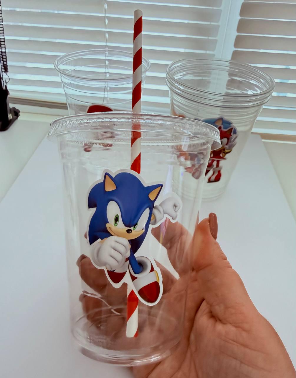 Sonic Birthday Party Cups – Themed Disposable Cups With Straws - Etsy