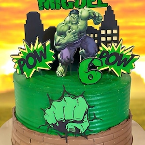 Personalized Hulk Cake Topper - Hulk Birthday - Hulk Party Decor ...