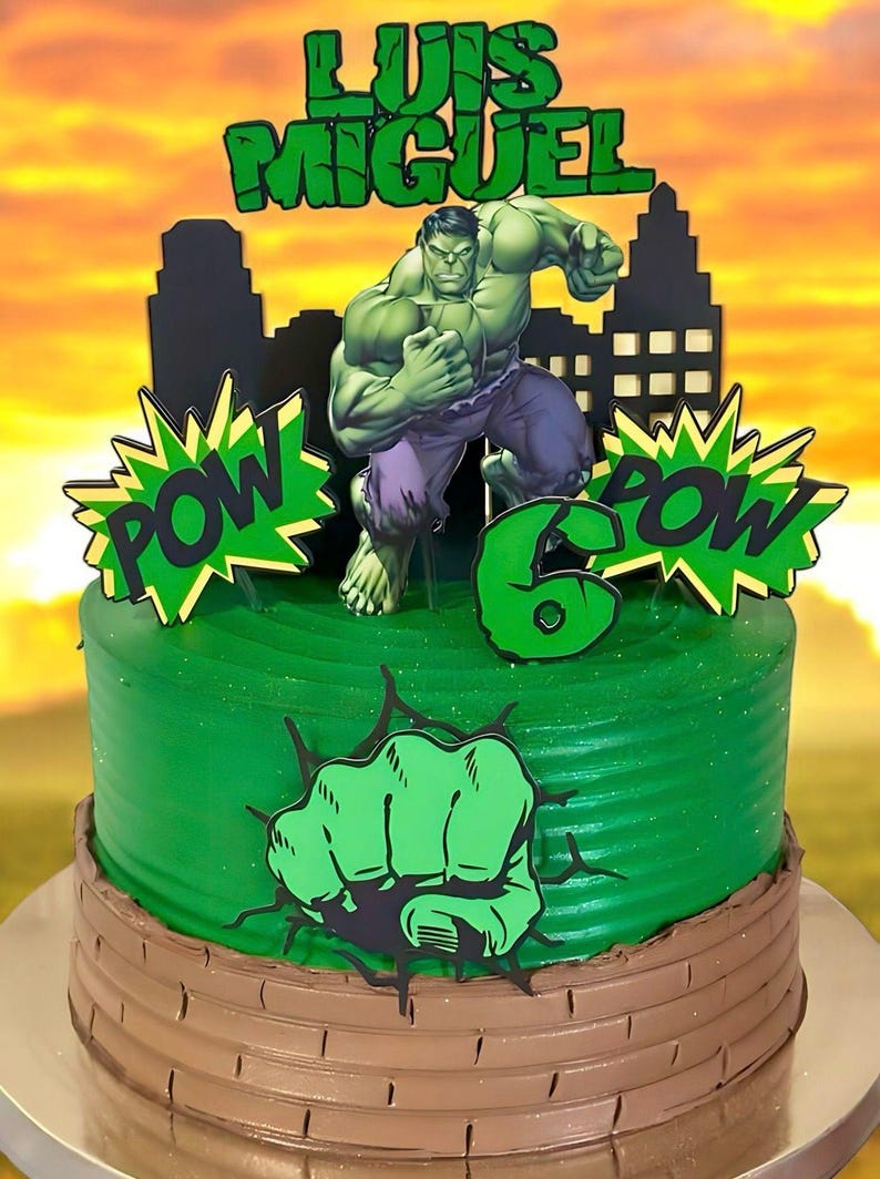 Personalized Hulk Cake Topper, Superhero Birthday Party Decoration - Etsy