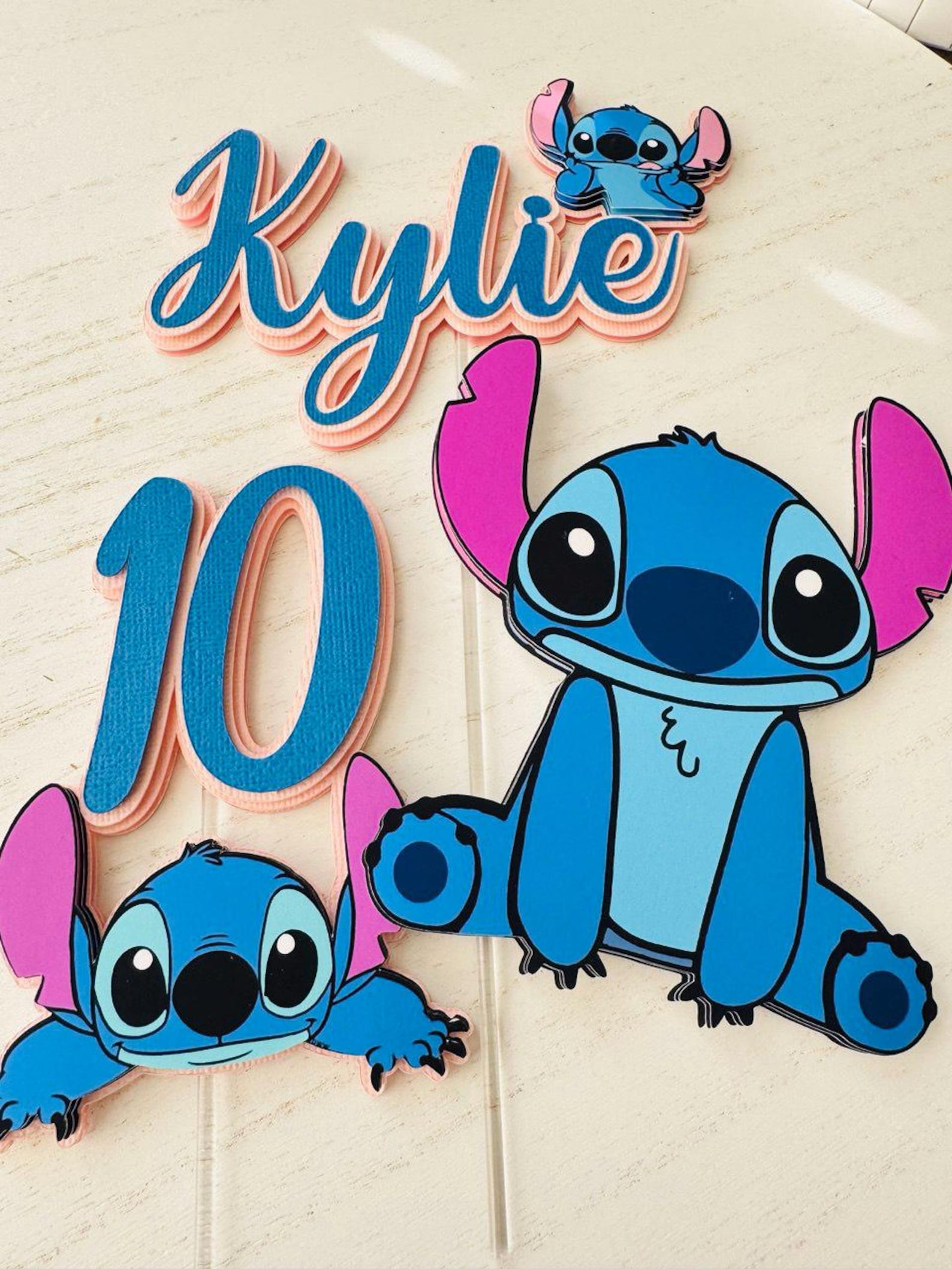 Personalized Stitch Birthday Cake Topper – Party Decorations - Etsy