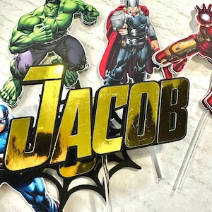 Avengers Cake Topper - Avenger Birthday - Avengers Decor - Personalized ...