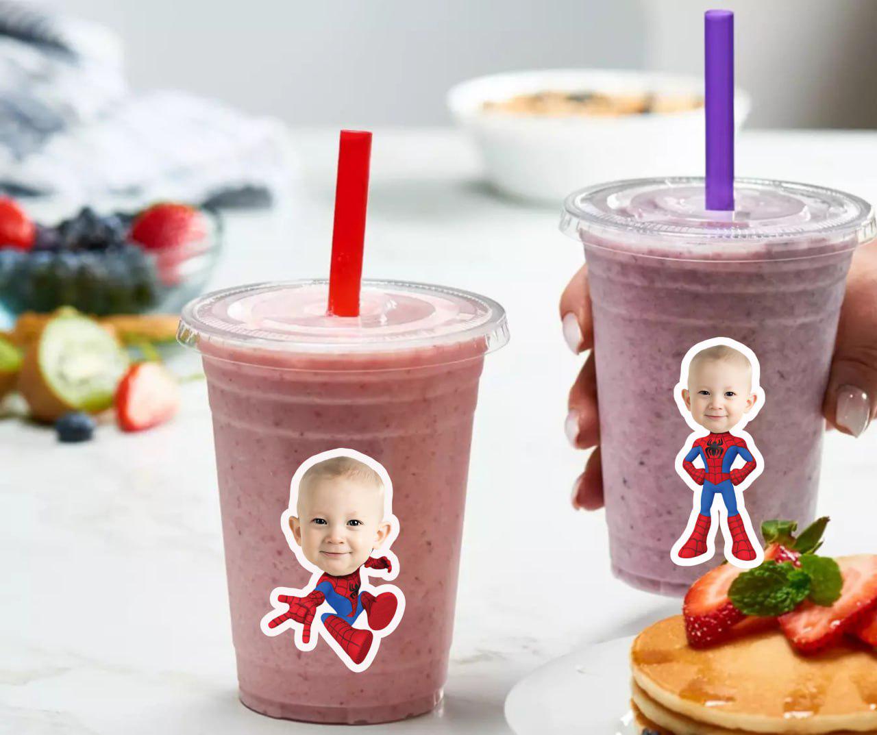 Personalized Spider-man Face Party Cups – Custom Superhero Stickers - Etsy