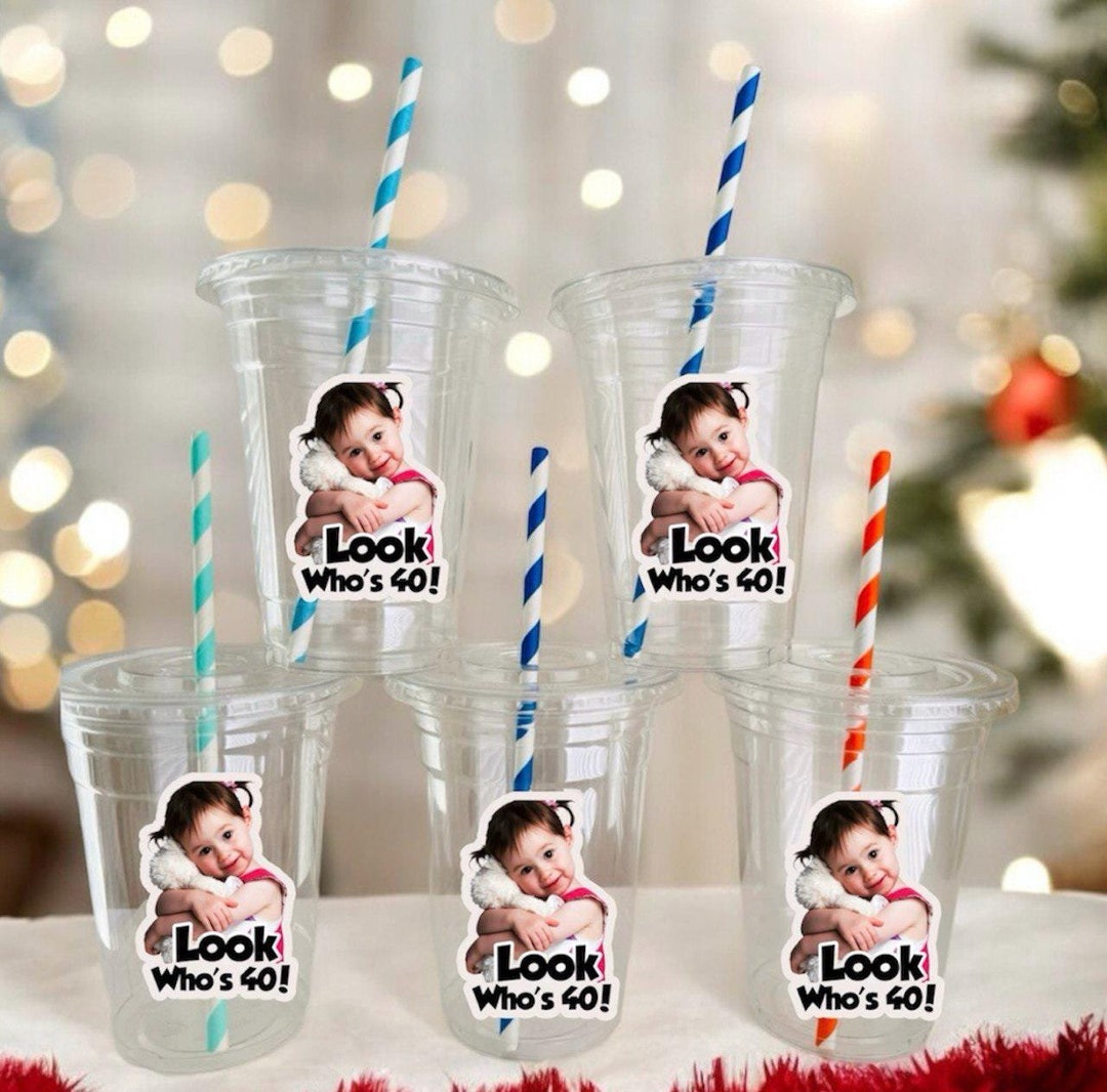 Custom Photo Birthday Cups – Personalized Party Disposable Cups - Etsy