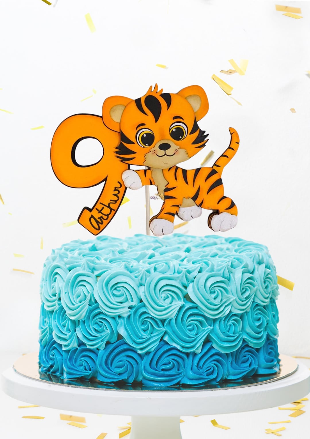 Tiger Cake Topper - Tiger Birthday - Tiger Decor - Personalized Tiger ...