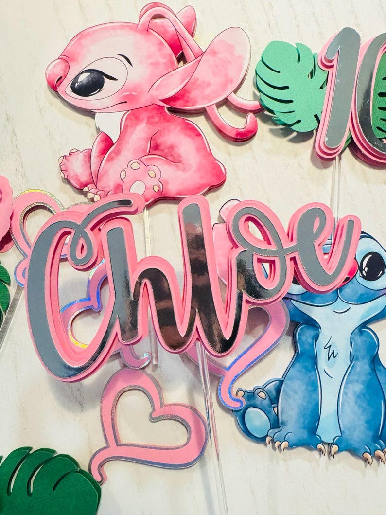 Personalized Stitch Cake Topper - Party Decorations - Etsy