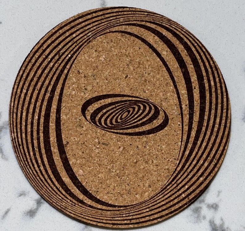 Laser Engraved Optical Illusion Cork Coasters - Set of 4 | Unique & Eco ...