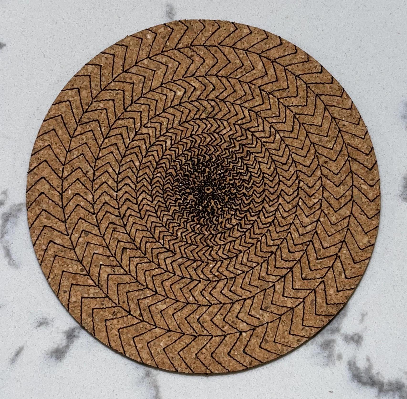 Laser Engraved Optical Illusion Cork Coasters - Set of 4 | Unique & Eco ...