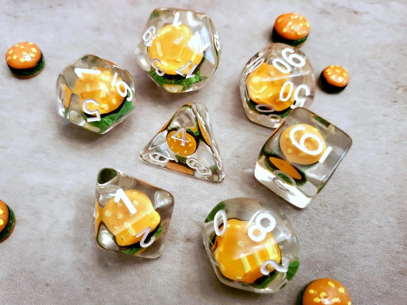Unhappy Meal Hamburger Burger Dice Set D&D Dice DND - Etsy