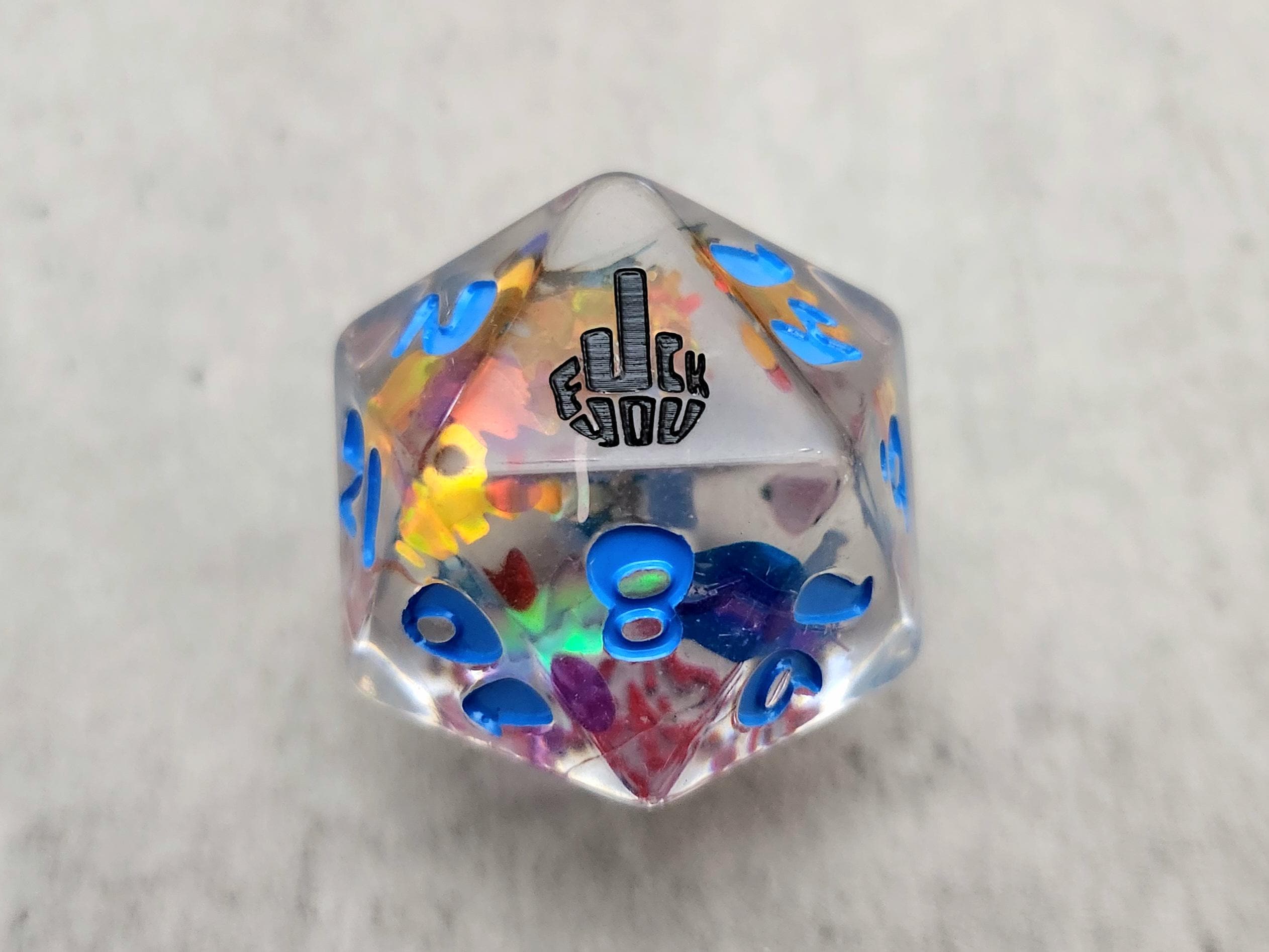 Chonk D20 Dice Middle Finger Confetti, D&D Gaming (34mm) - Etsy