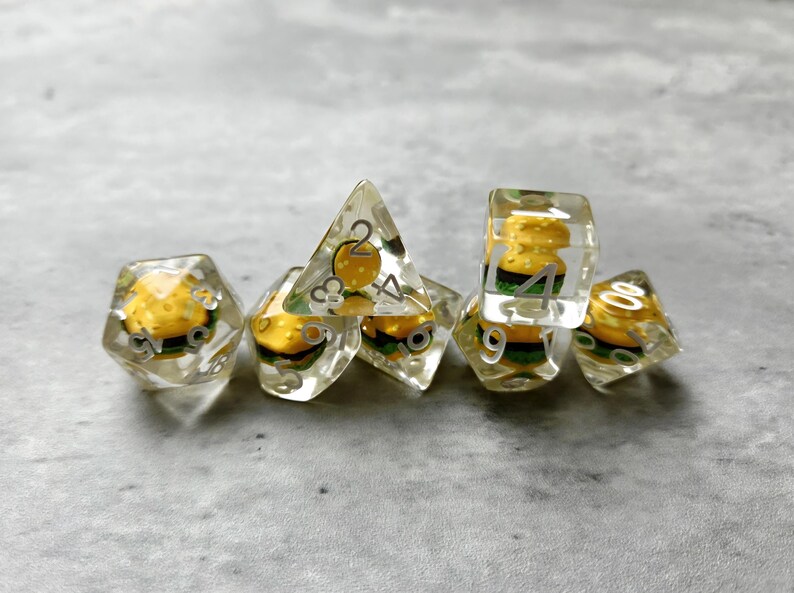 Unhappy Meal Hamburger Burger Dice Set D&D Dice DND - Etsy