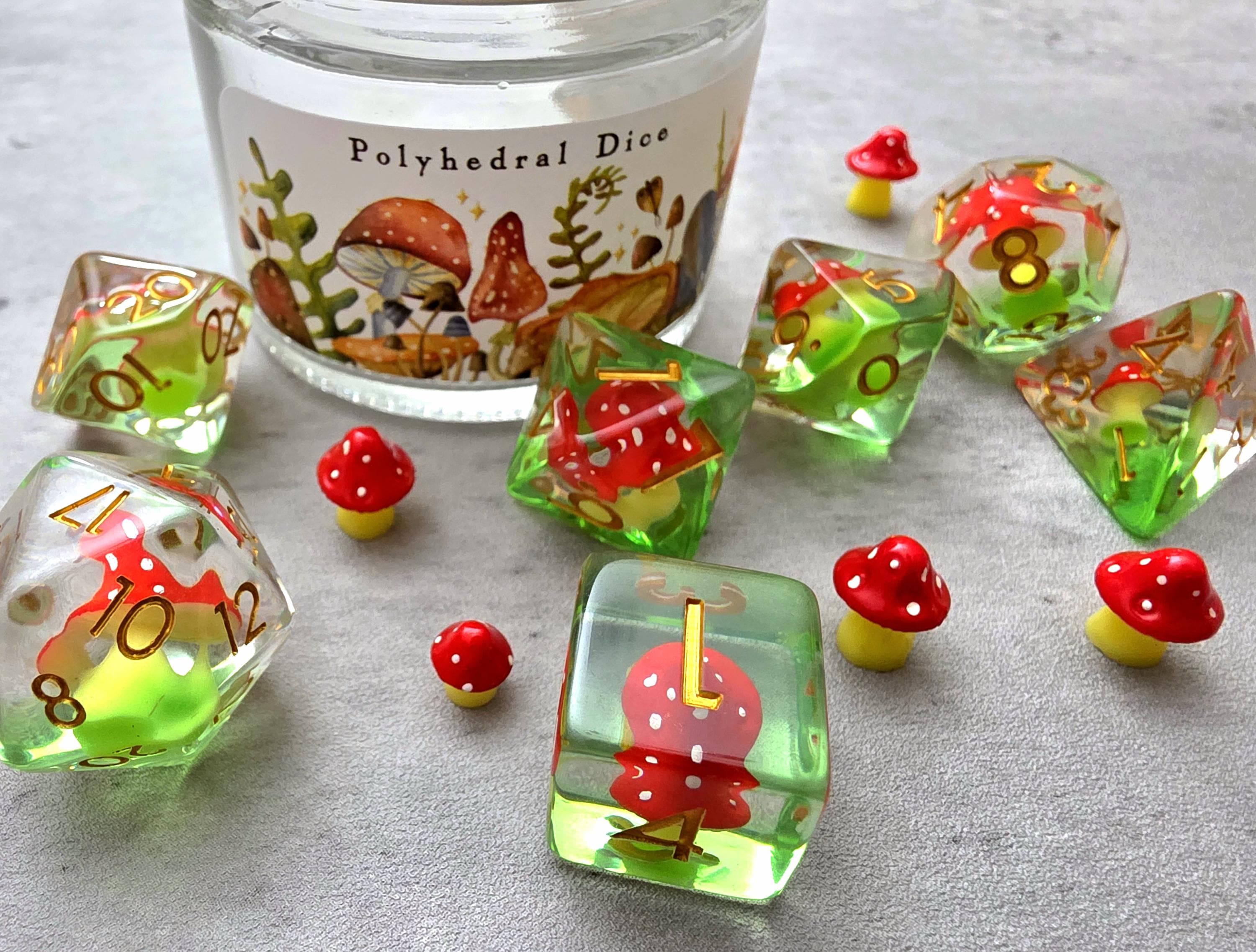 Red Mushroom Themed Poison Mushroom Dice Set D&D Dice DND - Etsy