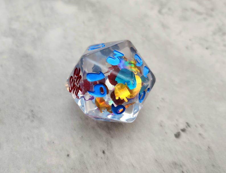 Chonk D20 Dice Middle Finger Confetti, D&D Gaming (34mm) - Etsy